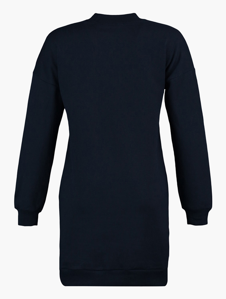MyRunway | Shop Trendyol Navy Colour Block Raised Knitted Mini Dress ...