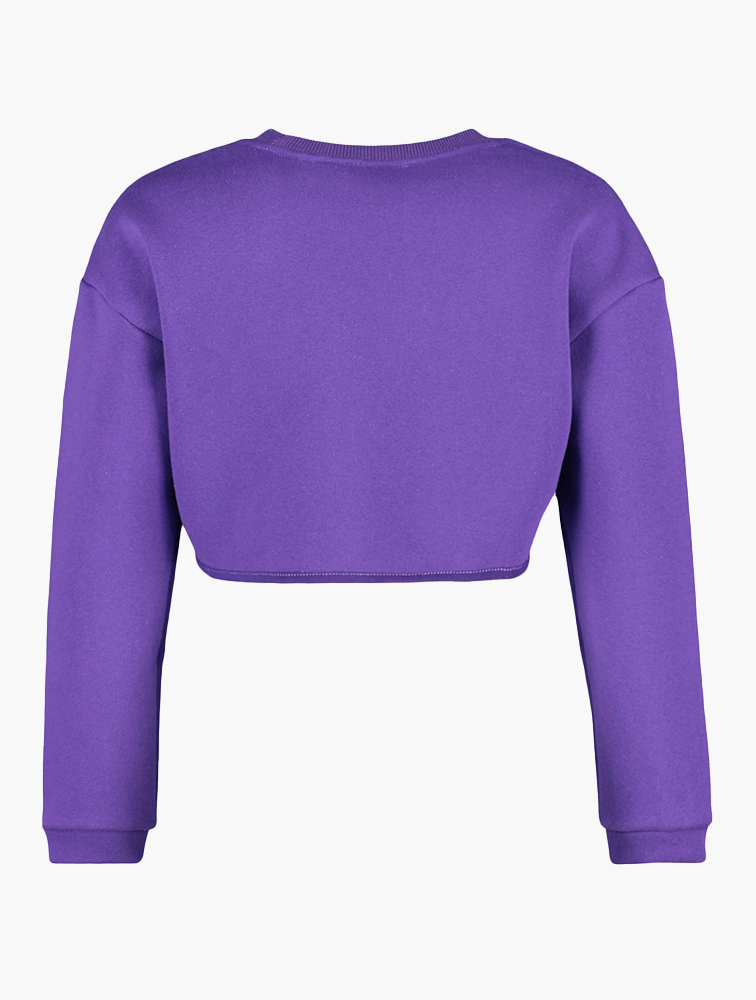 MyRunway | Shop Trendyol Purple Crew Neck Cropped Sweatshirt for Women ...
