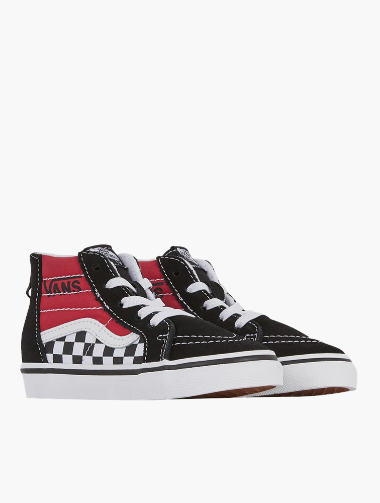 MyRunway | Shop Vans Kids Black & Red Sk8 High Top Sneakers for Kids ...