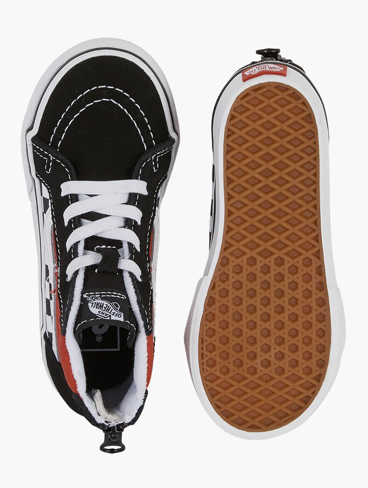 MyRunway | Shop Vans Kids Black & Red Sk8 High Top Sneakers for Kids ...