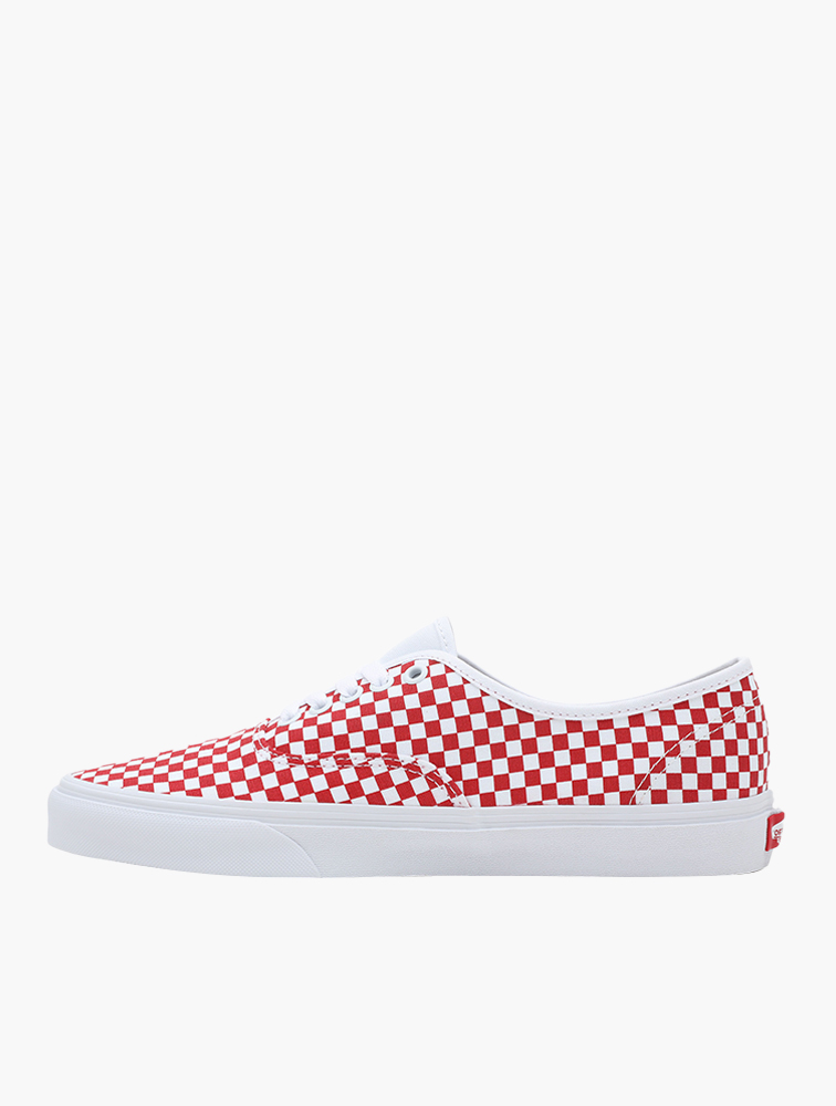 MyRunway | Shop Vans Unisex White & Red Checkerboard Authentic Sneakers ...