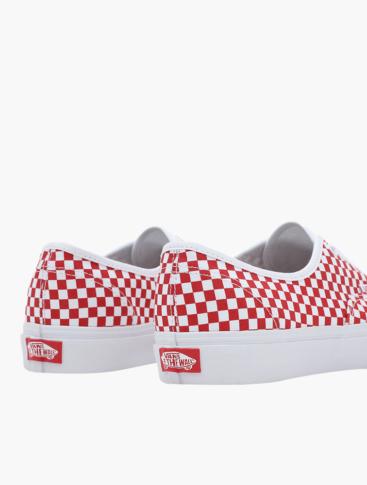 MyRunway | Shop Vans Unisex White & Red Checkerboard Authentic Sneakers ...