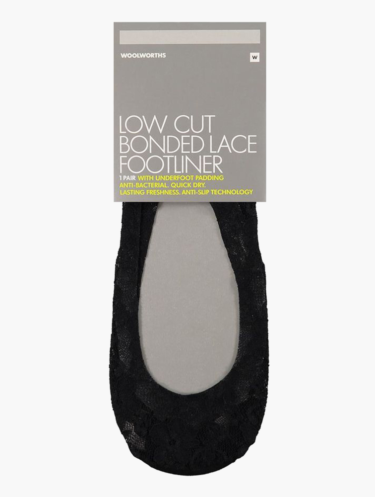 MyRunway | Shop Woolworths Black Low Cut Bonded Lace Foot Liners for ...