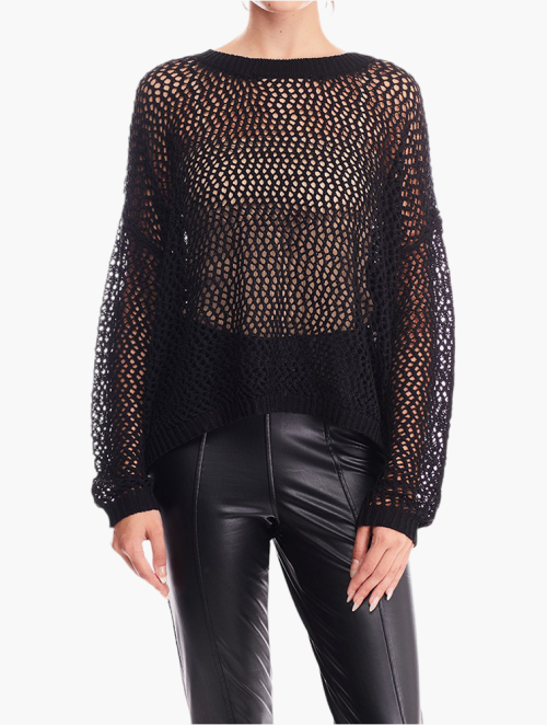 MyRunway | Shop Woolworths Black Mesh Inset Long Sleeve Top for Women ...