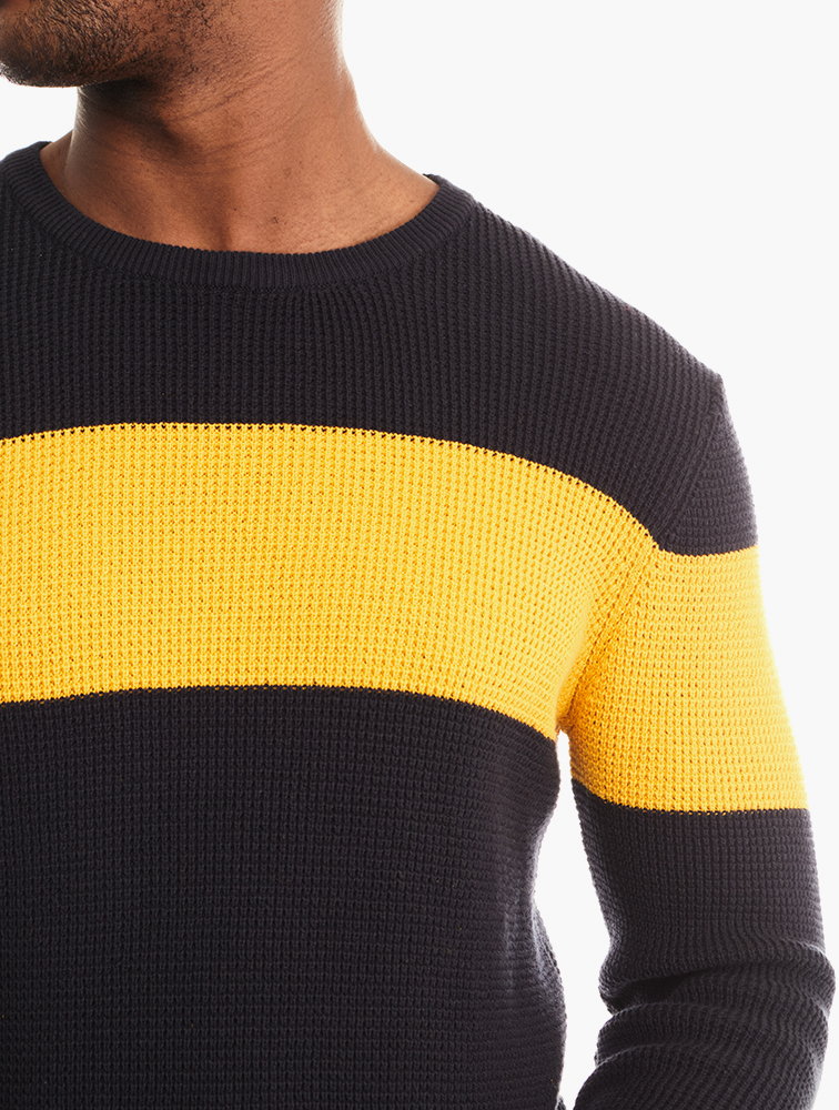 MyRunway | Shop Woolworths Navy & Orange Striped Knit Pullover for Men ...