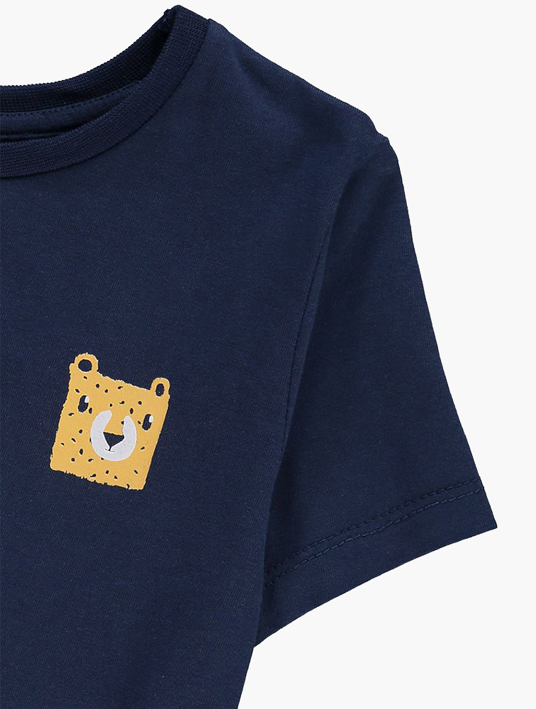 MyRunway | Shop Wooliesbabes Navy Print Cotton T-shirt for Kids from ...