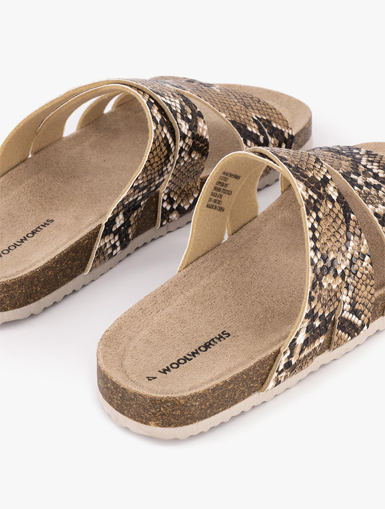 MyRunway | Shop Woolworths Natural Strappy Crossover Slides for Women ...
