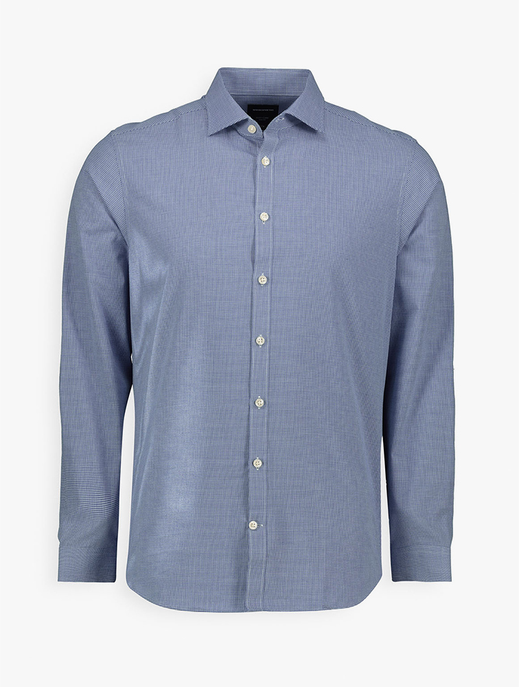 MyRunway | Shop Woolworths Navy Gingham Print Slim Shirt for Men from ...