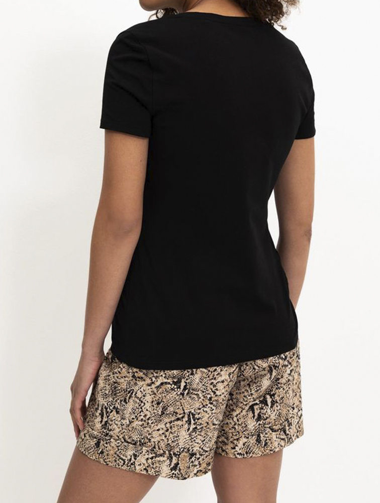 MyRunway | Shop Woolworths Black Staynew Voop Neck Stretch Cotton T ...