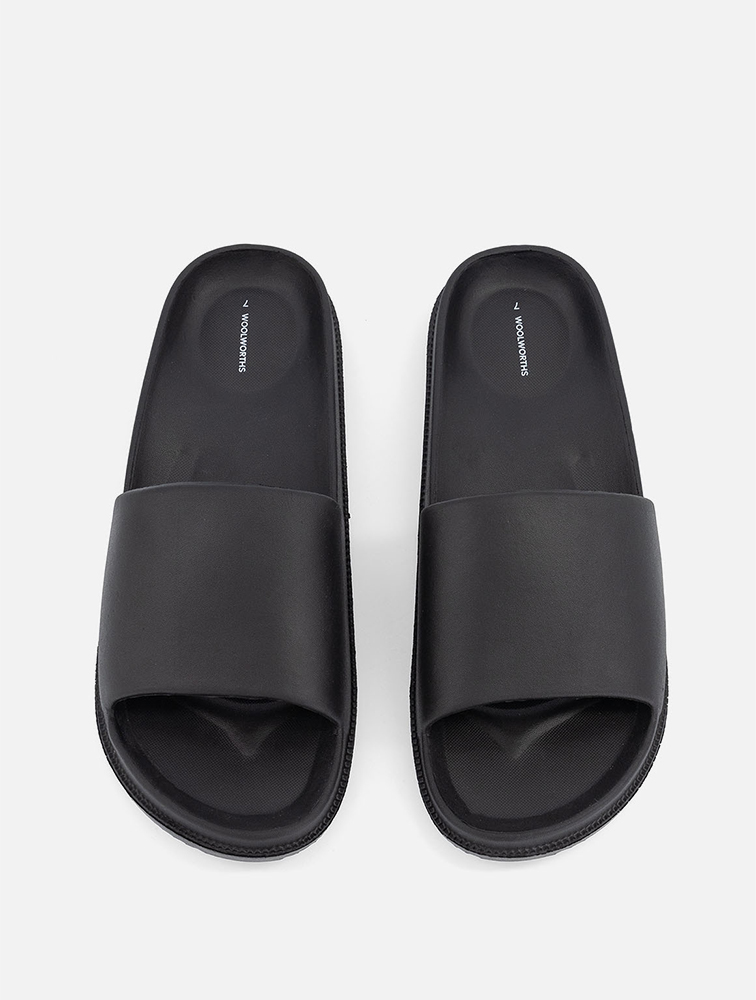 MyRunway | Shop Woolworths Black Moulded Pool Sliders for Men from ...