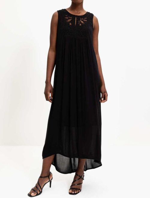 MyRunway | Shop Woolworths Black Sleeveless Lace Bib Front Midi Dress ...