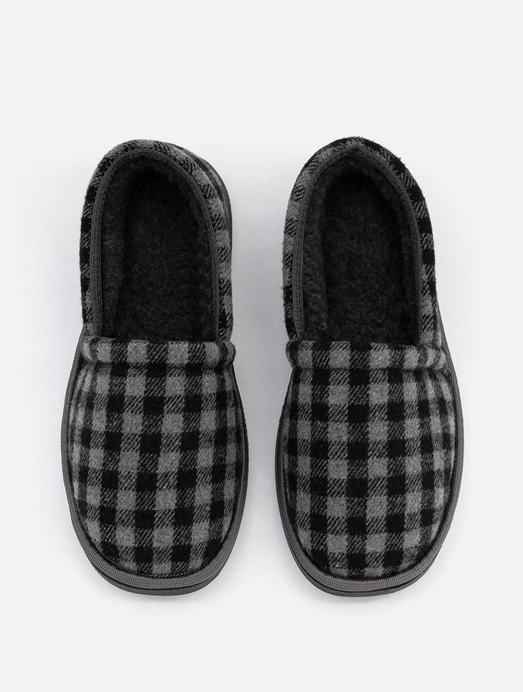MyRunway | Shop Woolworths Grey & Multi Brushed Check Stokie Slippers ...