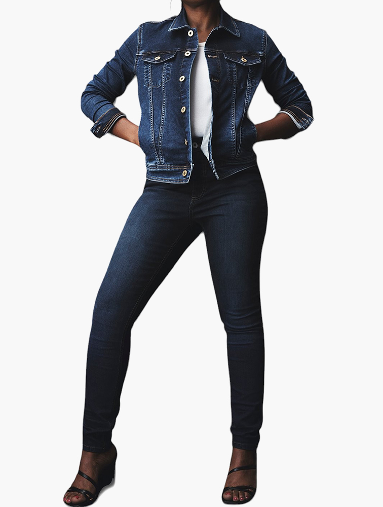 MyRunway | Shop Woolworths Dark Blue Super Soft Denim Jacket for Women ...