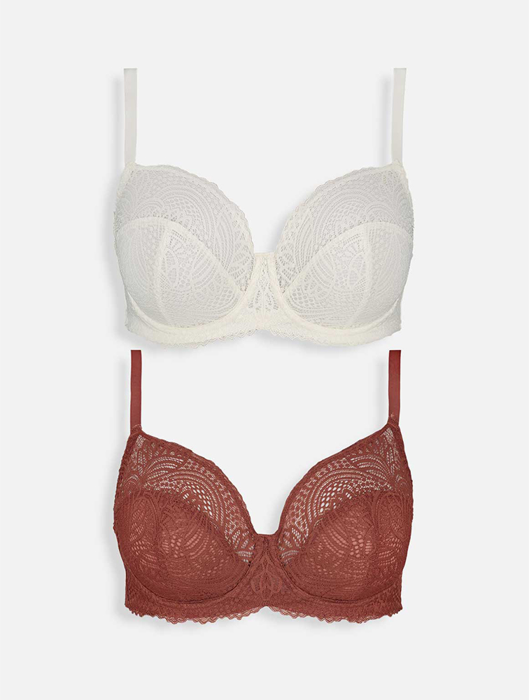 MyRunway | Shop Woolworths Rust & White Lace Non Padded Full Cup Bras 2 ...