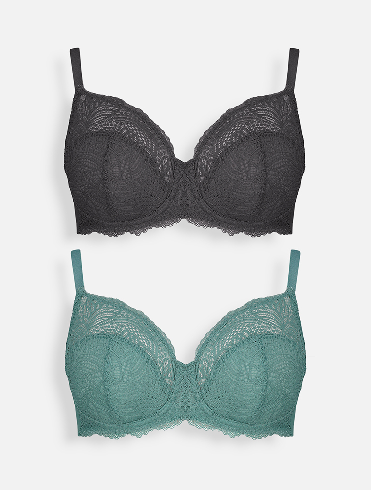 MyRunway | Shop Woolworths Teal & Multi Lace Non Padded Full Cup Bras 2 ...