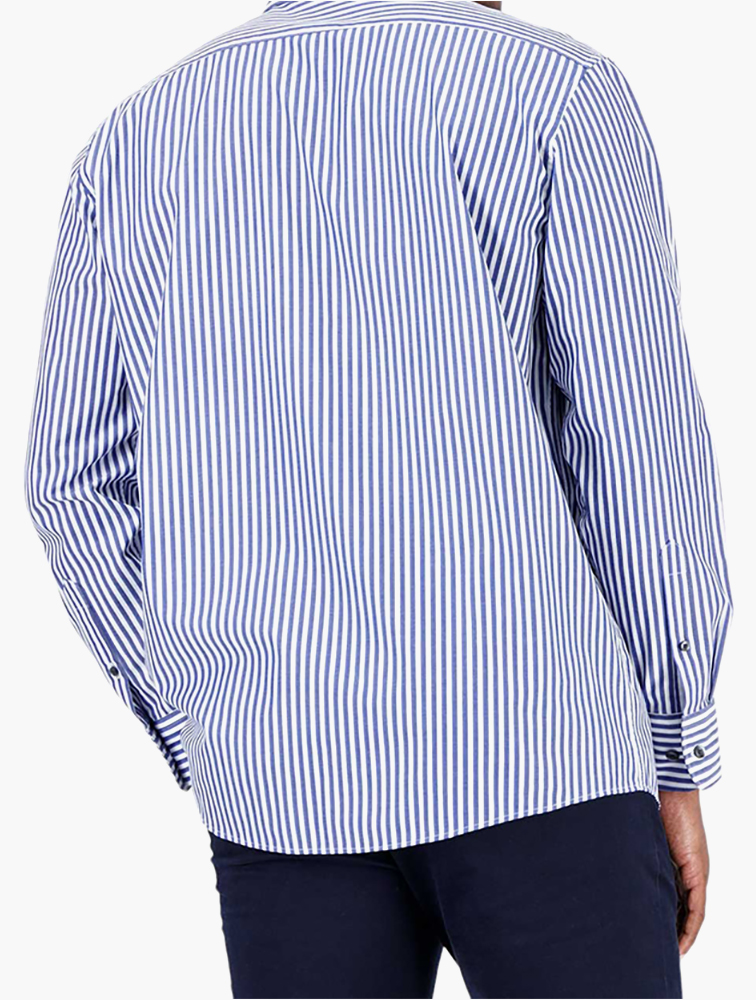 MyRunway | Shop Woolworths Navy Easy Care Regular Fit Navy Stripe Shirt ...