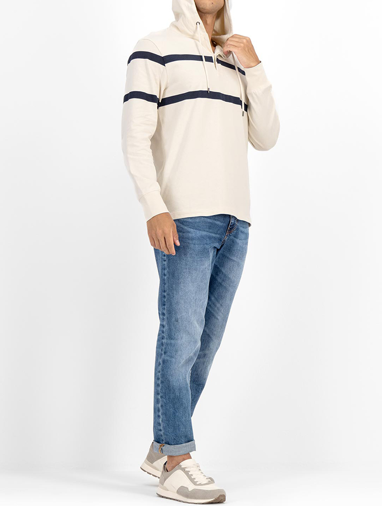 MyRunway | Shop Woolworths Cream Striped Slim Fit Cotton Rugby Hoodie ...