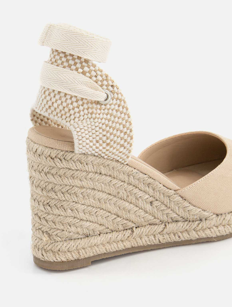 MyRunway | Shop Woolworths Natural Ankle Tie Espadrille Wedges for ...
