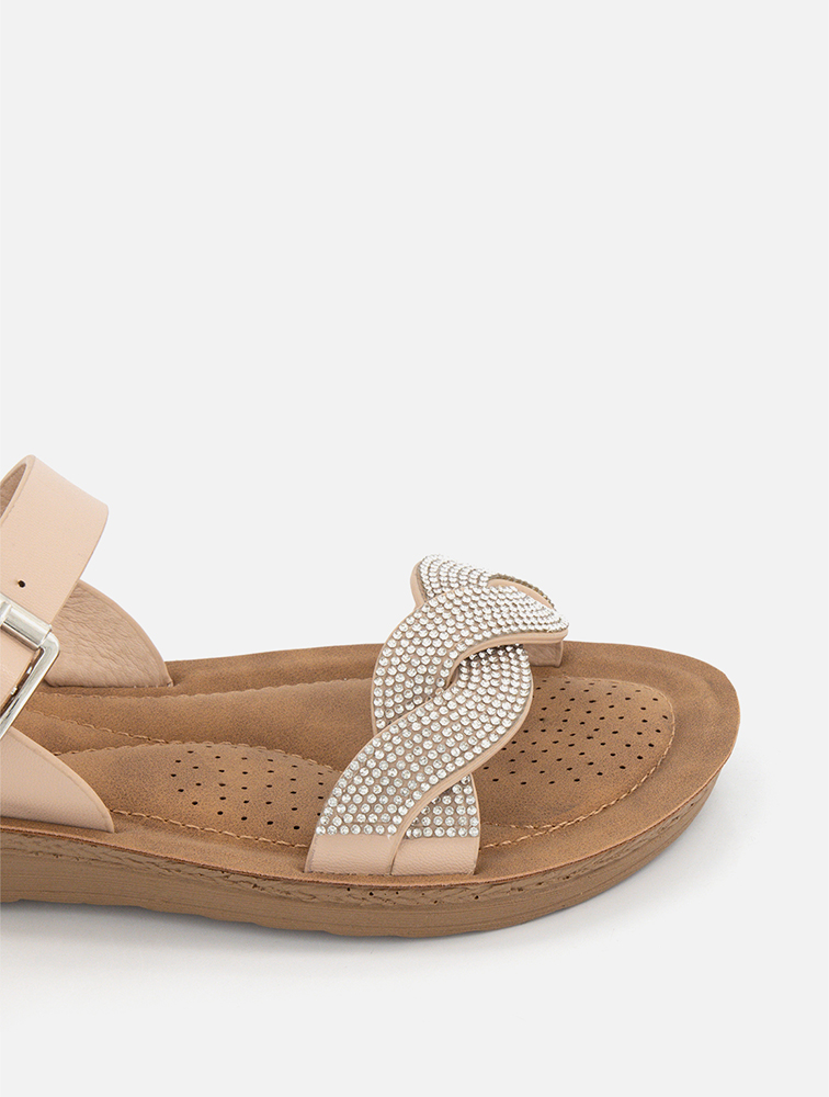 MyRunway | Shop Woolworths Nude Pink Comfort Diamante Overlay Slingback ...