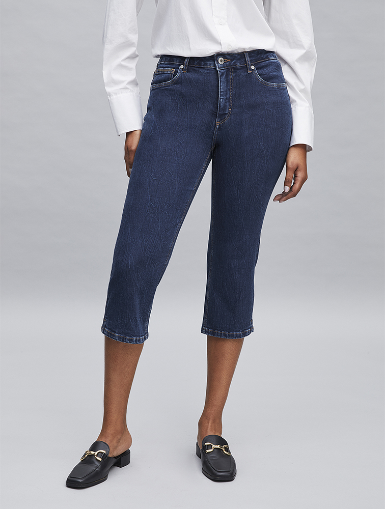 MyRunway | Shop Woolworths Dark Blue Slim Fit Mid Rise Denim Capris for ...
