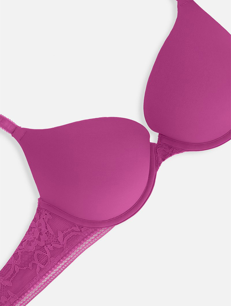 MyRunway | Shop Woolworths Dark Pink Padded Underwire Lace Inset Push ...