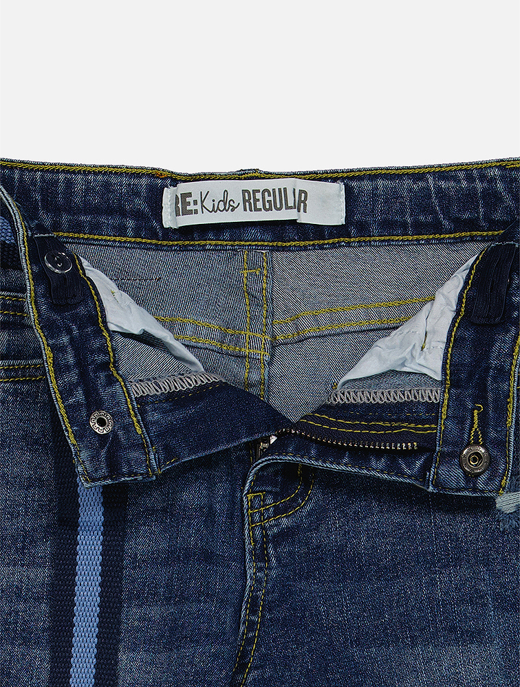 MyRunway | Shop RE: Blue Adjustable Belted Rip & Repair Jeans for Kids ...