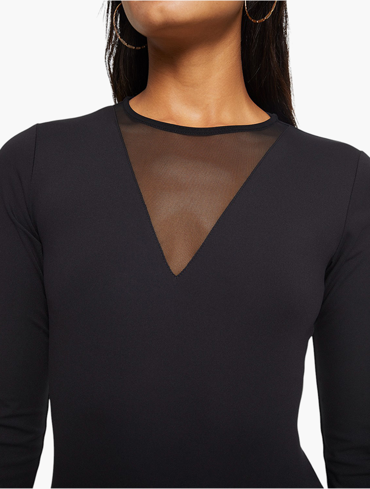 MyRunway | Shop Woolworths Black Mesh Inset Bodysuit for Women from ...
