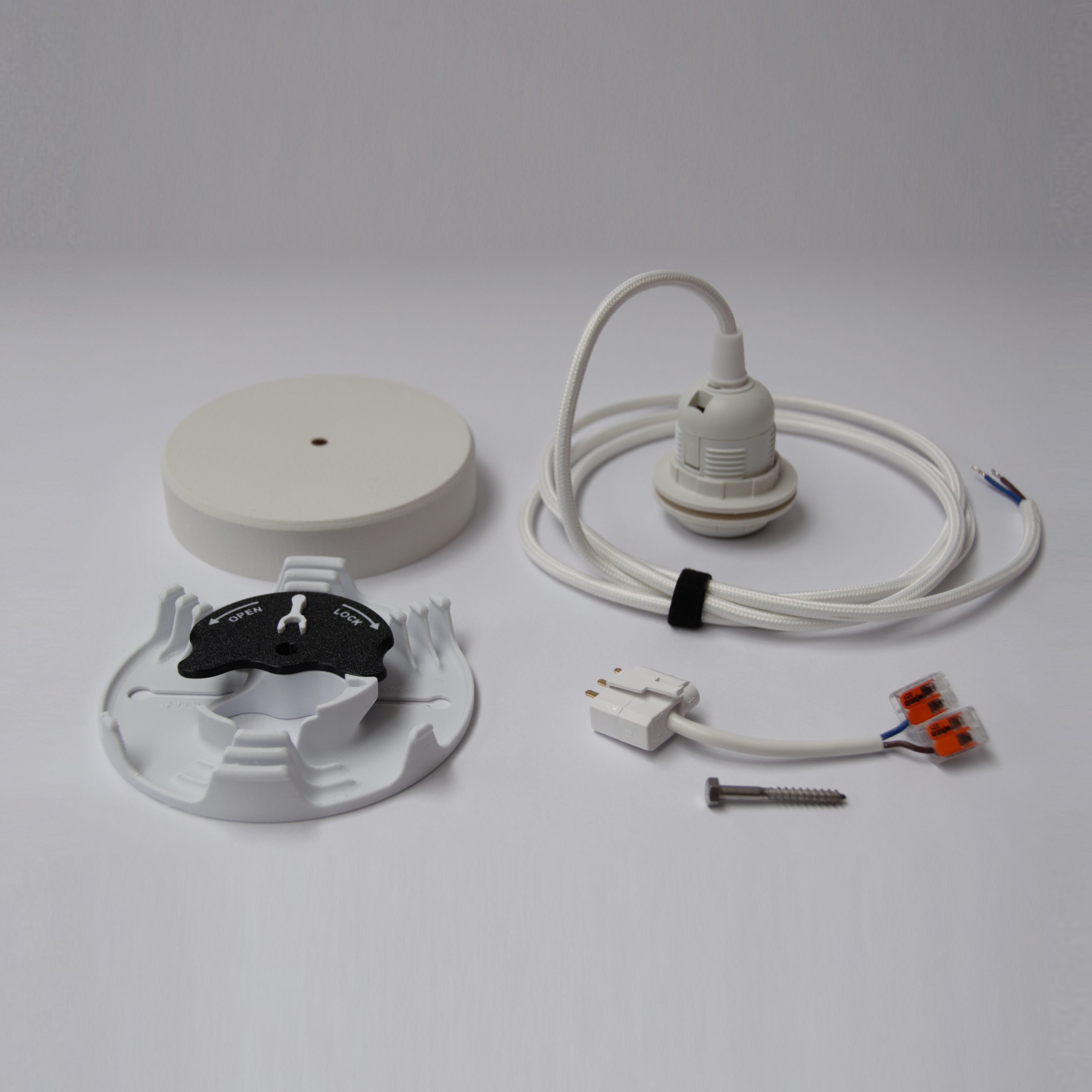 Accessoires, Kit K.no.P spécial DCL, câble 2m, blanc, Ø12,5cm, H2,7cm ...