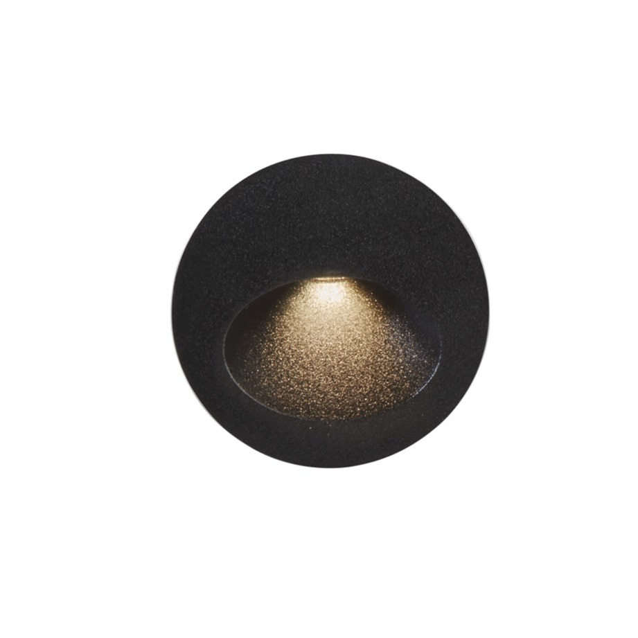 Applique murale, Bat Round Oval, noir, IP66, LED, 3000K, 77 lm, Ø5,2cm ...