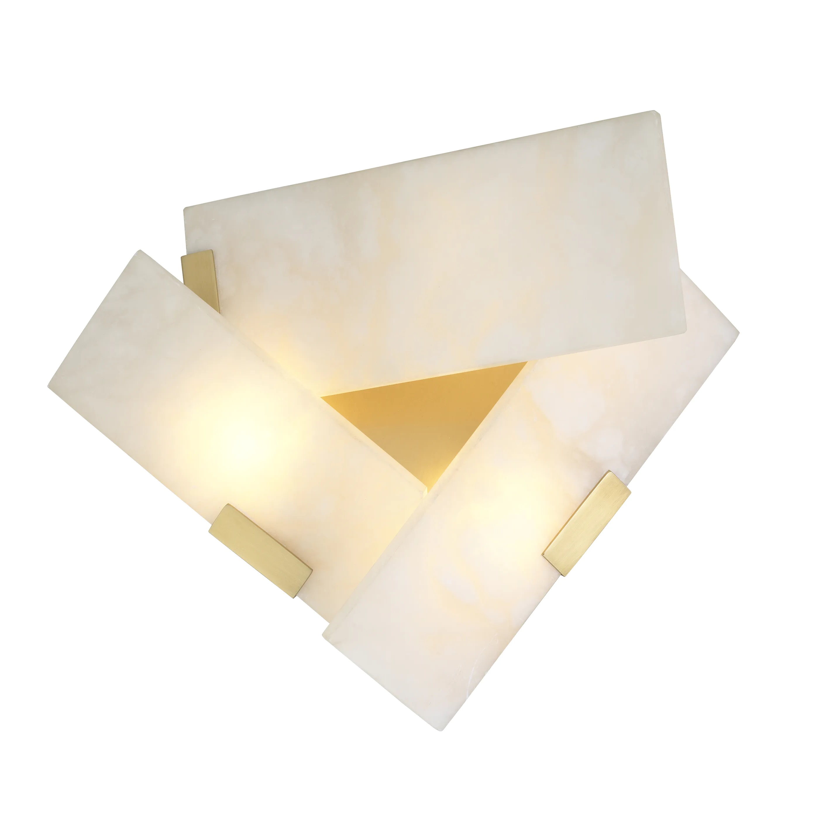 Applique murale, Bella Bianco, Albâtre, laiton antique, L40cm, H31cm ...