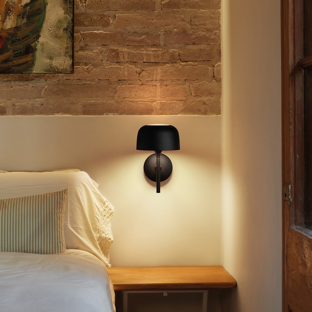 Applique murale, Bol A/01, noir, LED, dim, 2700K, 1200 lm, L17cm, H27cm - Bover - Luminaires Nedgis