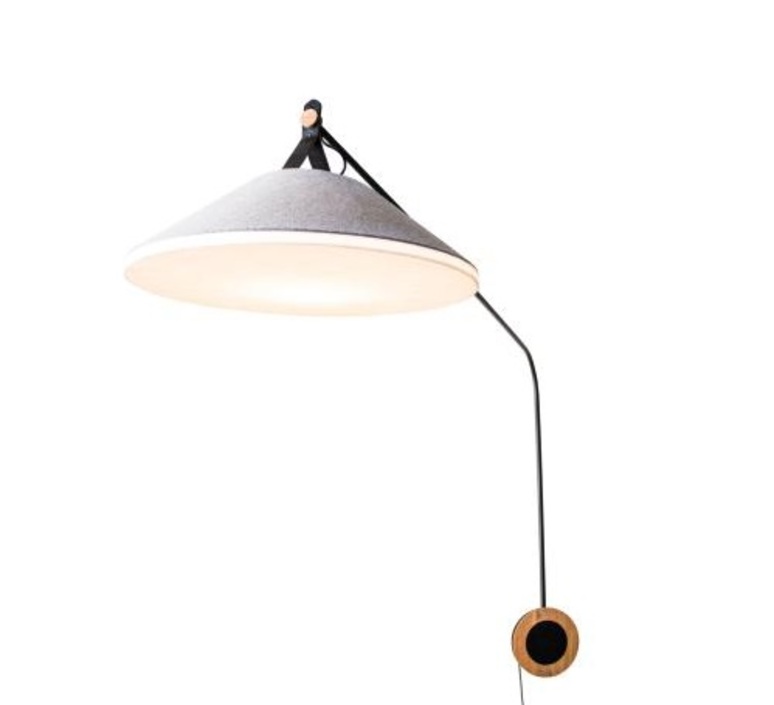 Applique murale, potence , flanelle, gris clair , 2700K, 1521lm, Ø70cm ...