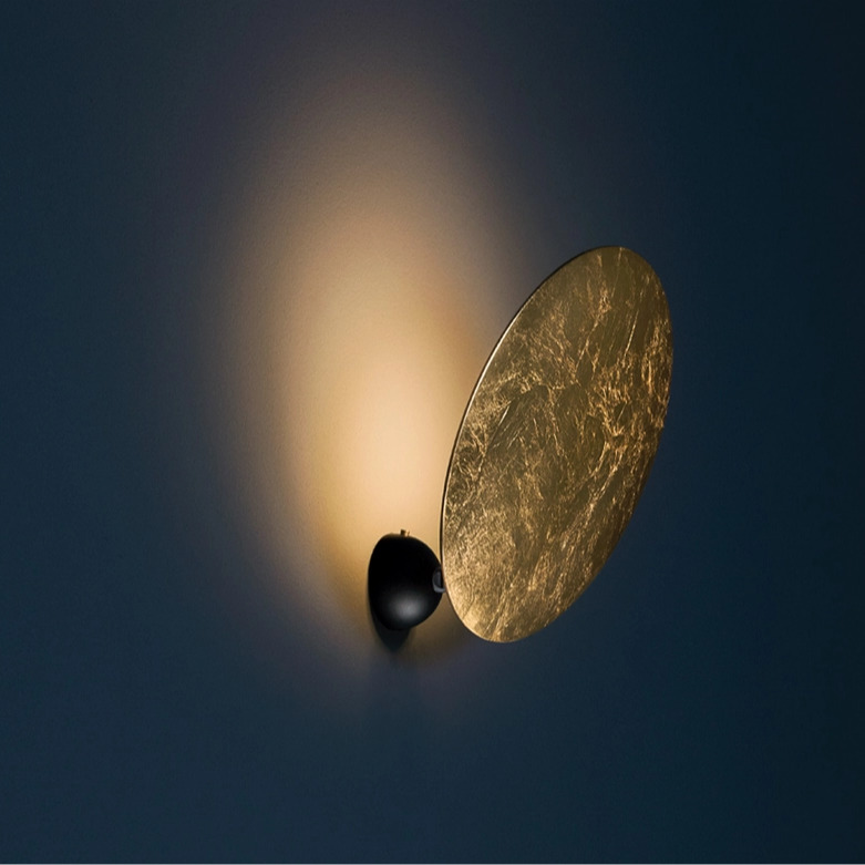 Applique murale, Lederam W1, Or, noir, LED, 2700K, 1550 lm, Ø25cm, H25cm - Catellani & Smith ...