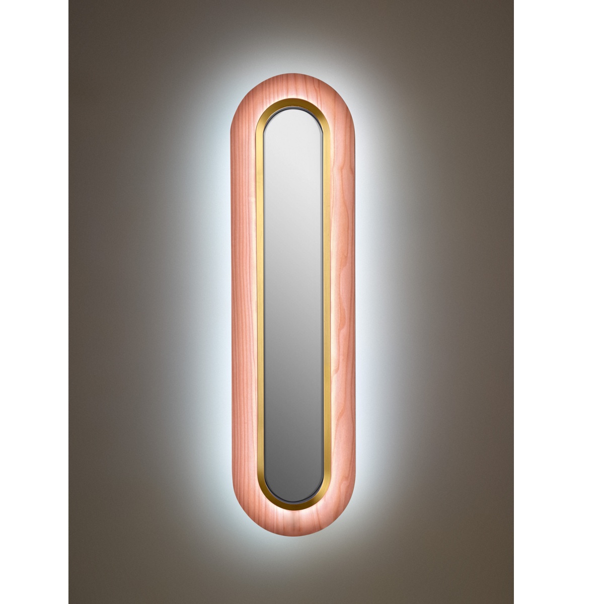 Wall light, Lens Superoval, pale rose, golden, LED, 3000K, 533lm, L22cm, H78cm - LZF - Nedgis ...