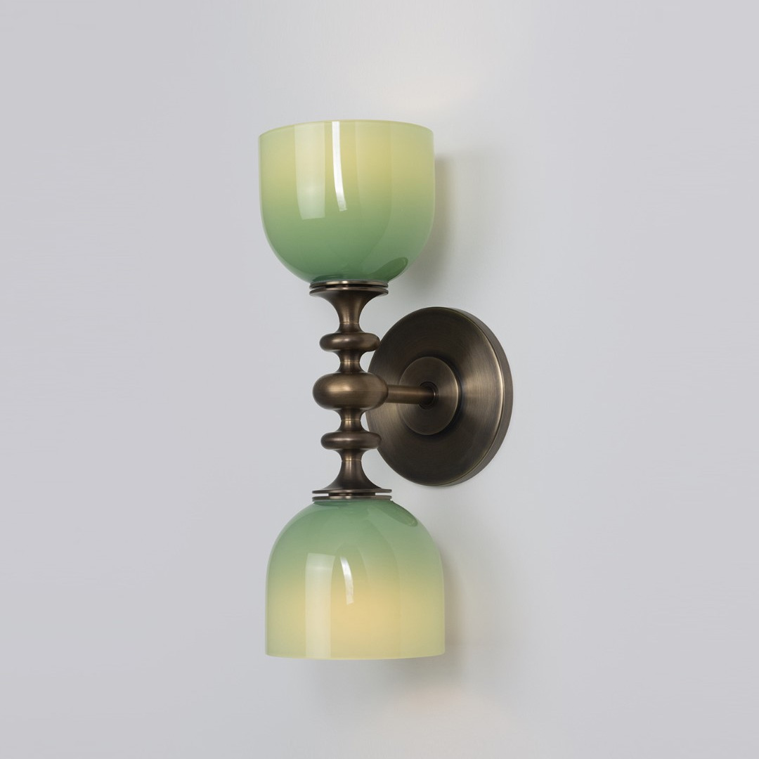 Applique murale, Marchesa Profile 1, Vert pastel, laiton antique, Ø14 ...