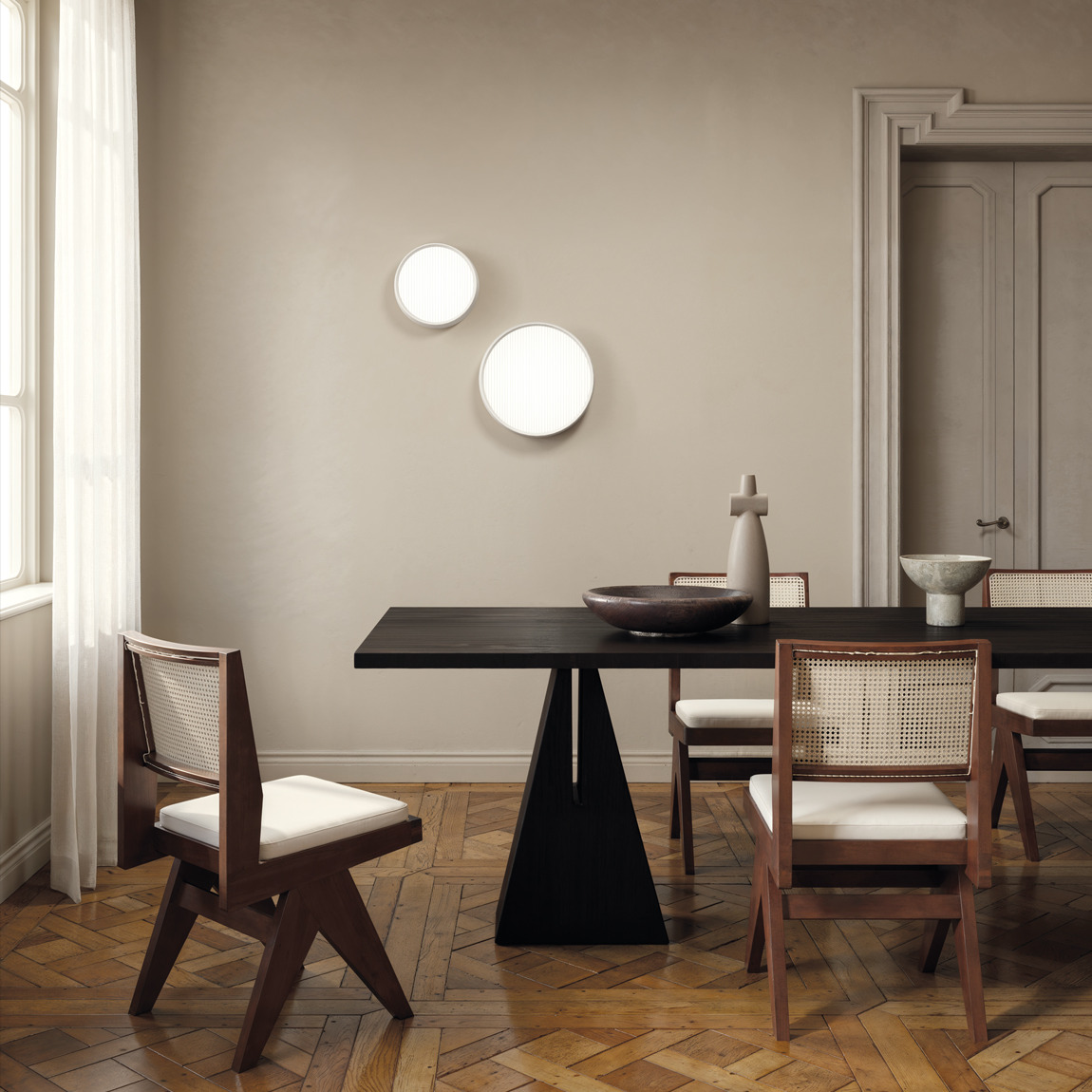 Wall light, Orbis fluted, white, Ø32.2cm - Axolight - Nedgis Lighting