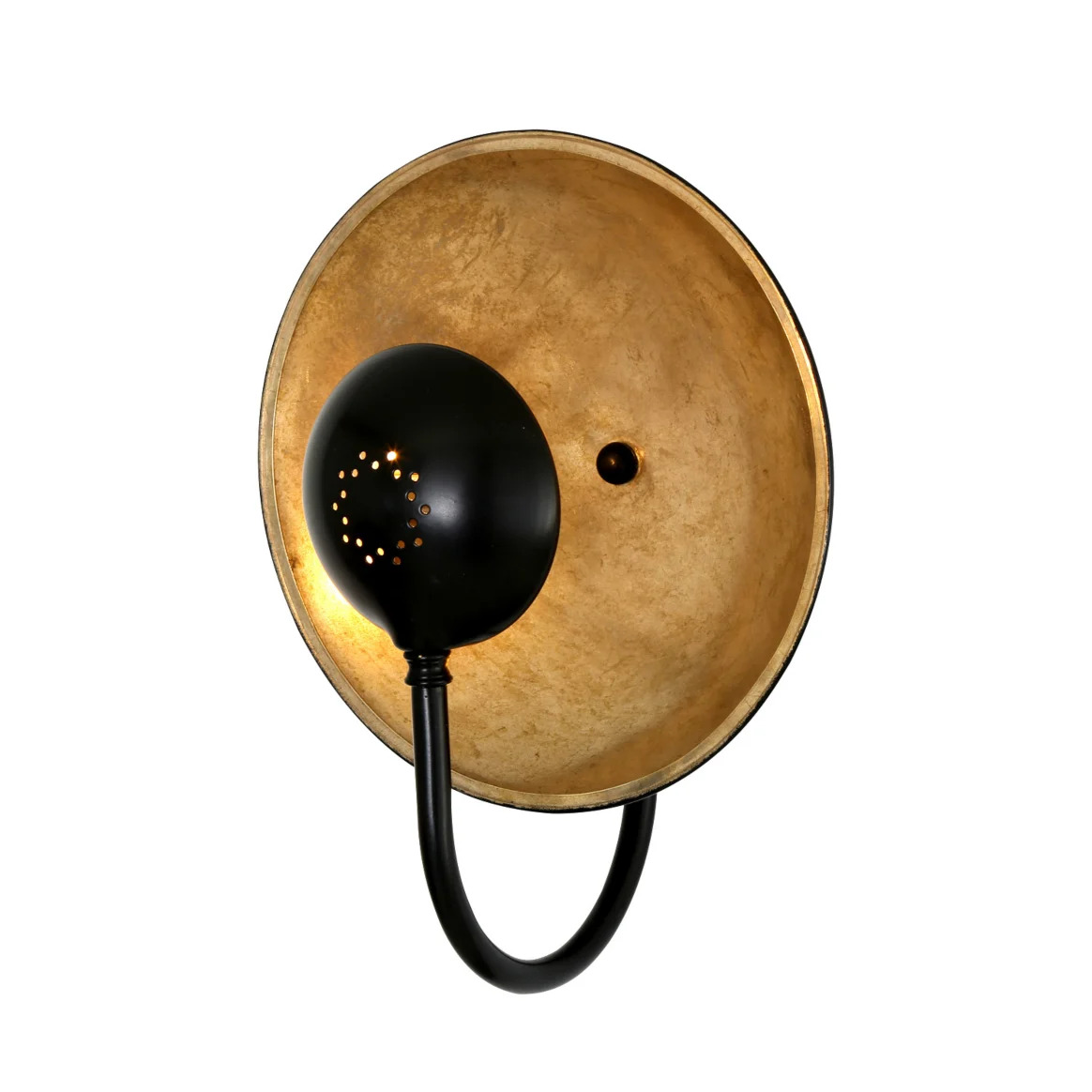 Applique murale, Orebro, noir mat, laiton antique, L25cm, H30cm - Mullan Lighting - Luminaires ...