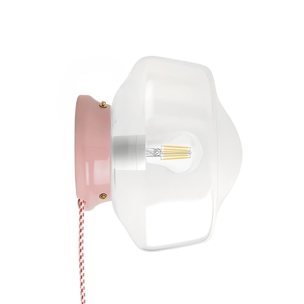 Applique murale ou lampe à poser, Cédric, rose, IP21, Ø25cm, H27cm ...