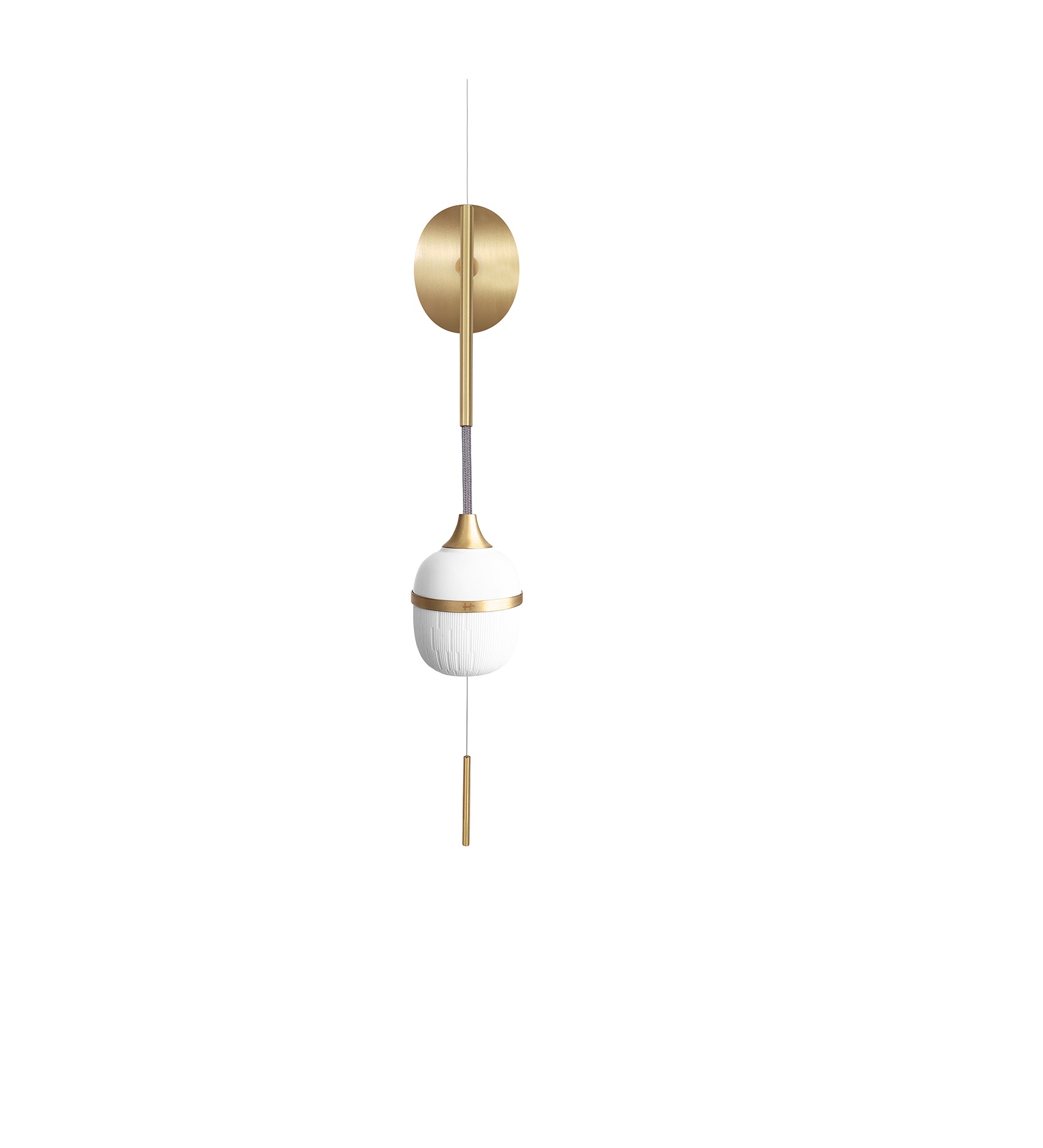 Wall Light Solo Medium Fleur De Kaolin White Brass Ø8 6cm H54cm Designheure Nedgis Lighting