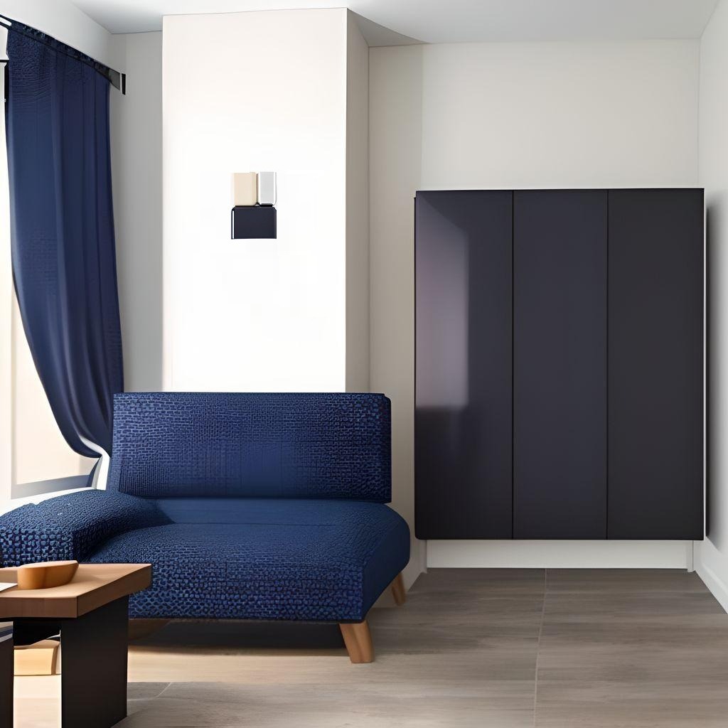 Wall lamp, Tabata LN10, deep blue, ivory, chrome, W15cm, H21cm ...