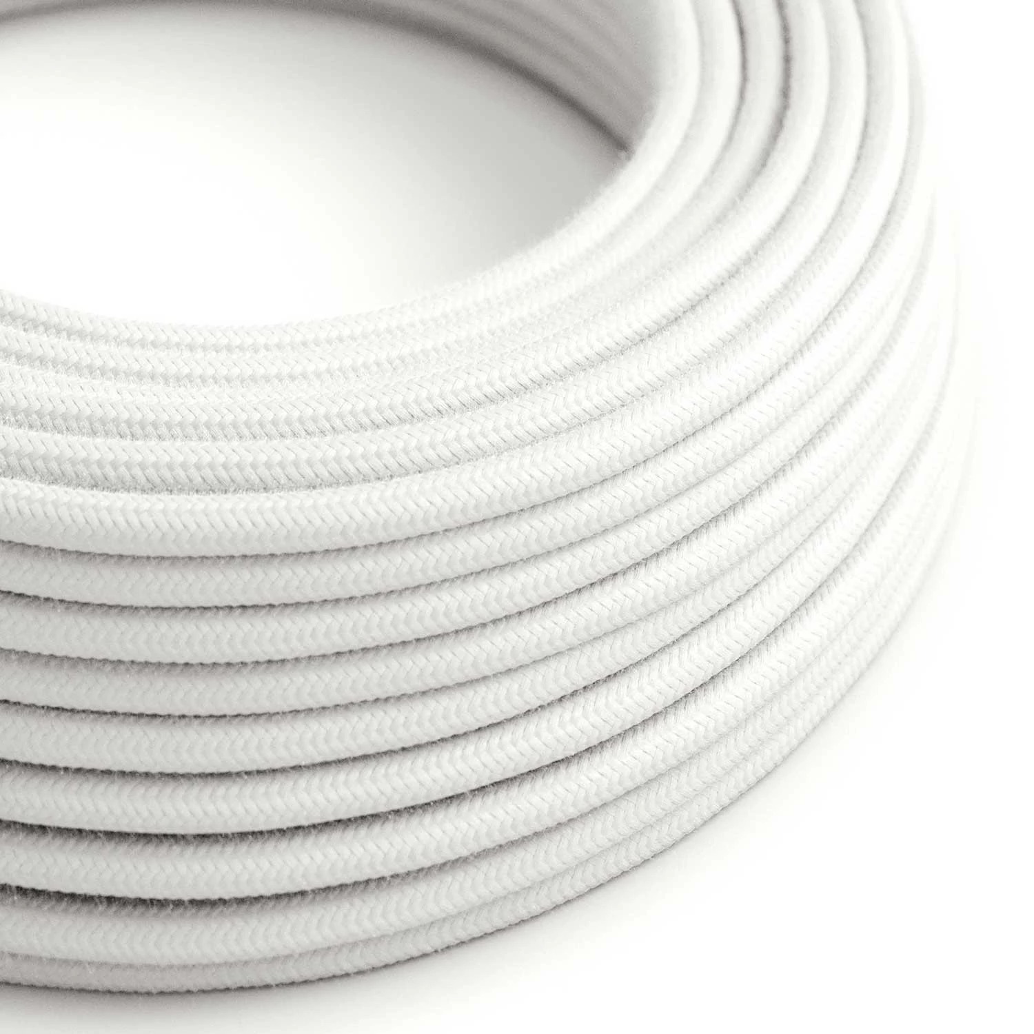 Round textile cable, cotton series, RC01, two wires, optical white, Ø0 ...