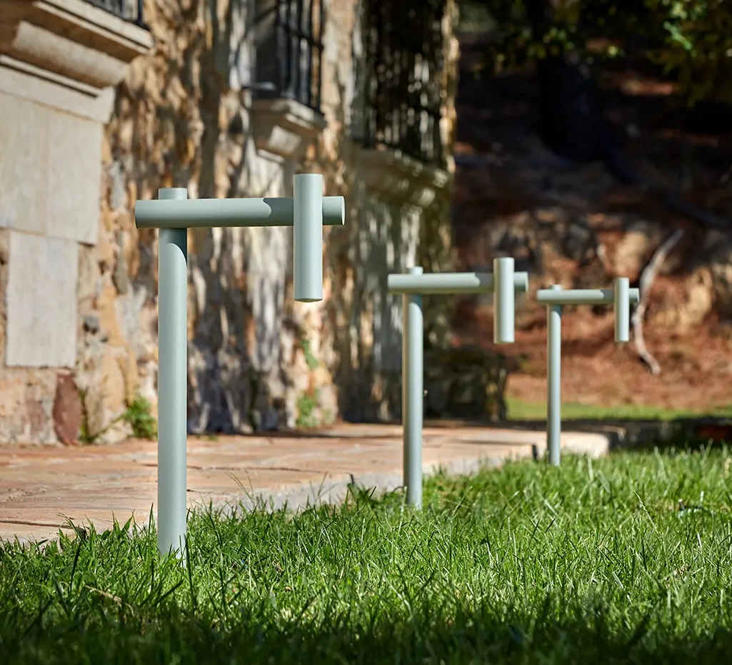 Lampadaire d'extérieur, Tik p-4098X, vert pâle, IP65, LED, 3000K, 763 lm, L25,2cm, H49,4cm ...