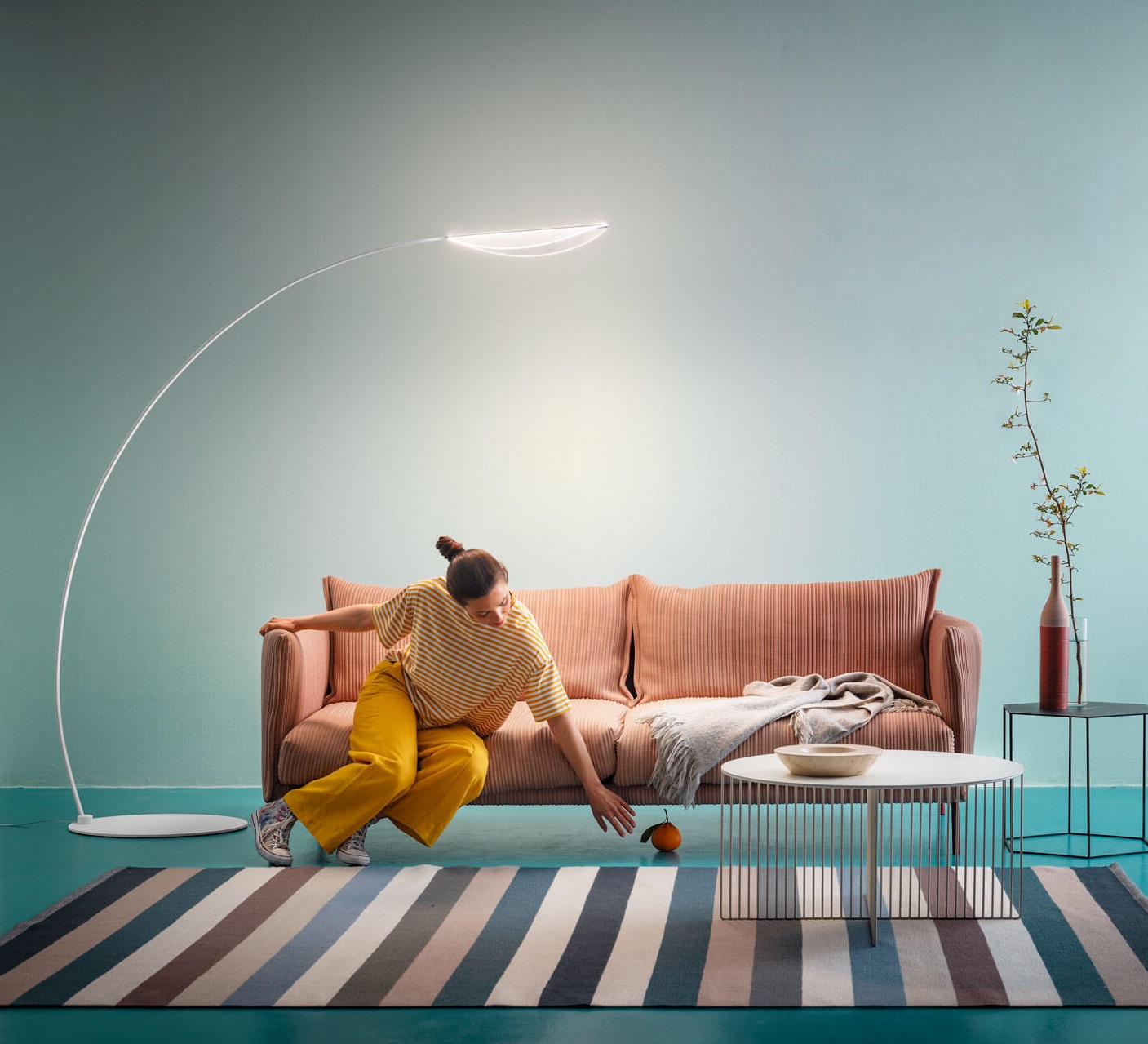 Lampadaire, Diphy, transparent, LED, dim, 3000K, 3294 lm, L193,3cm ...