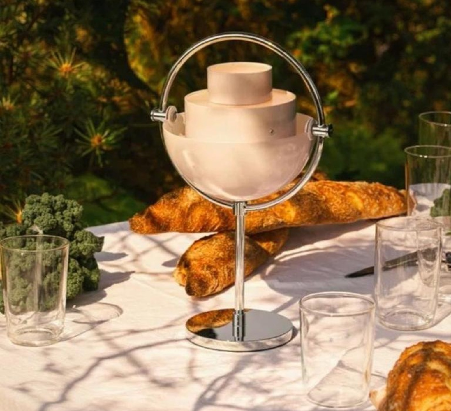 Lamp, Portable Multi-Lite, pale lilac and chrome, IP23, Ø15cm, H30cm - Gubi - Nedgis Lighting