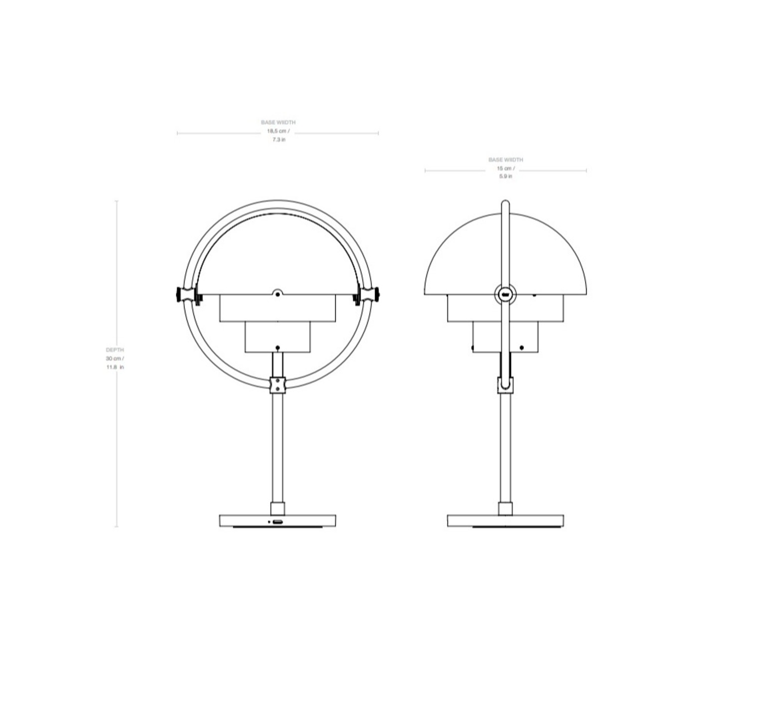 Lamp, Portable Multi-Lite, pale lilac and chrome, IP23, Ø15cm, H30cm - Gubi - Nedgis Lighting