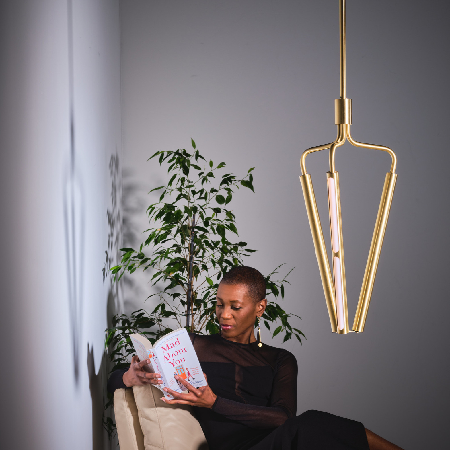 Lustre, Archangel 3 415, laiton, LED, dim, 2700K, lm, L29cm, H95-122 ...