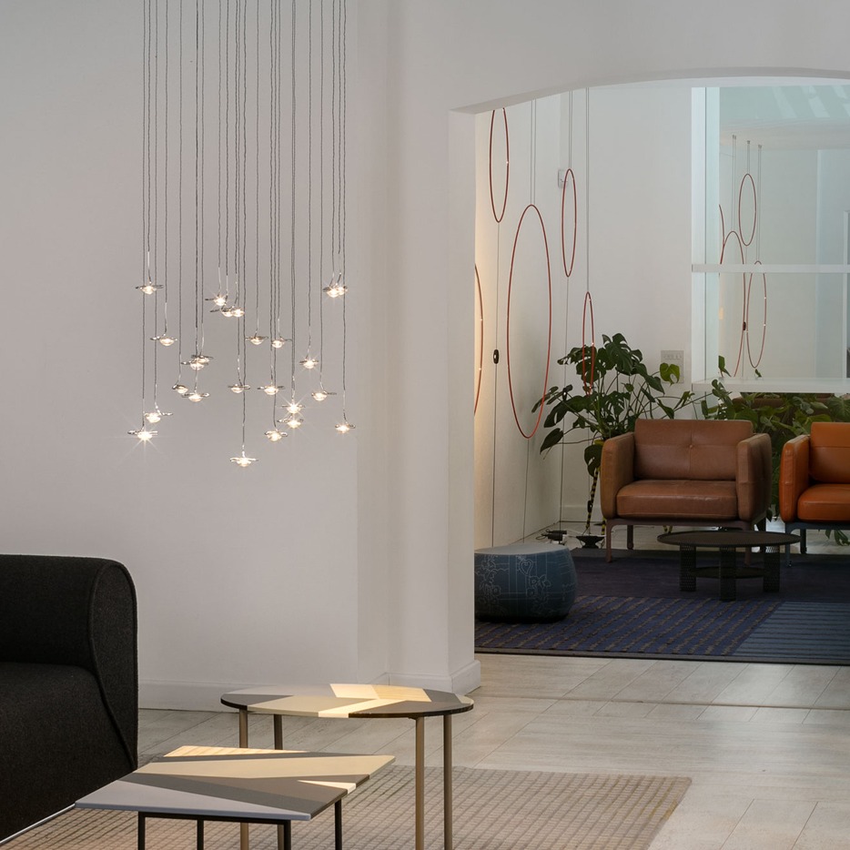 Lustre, Jackie O, acier inoxydable, LED, dim, 2700K, Ø60cm, H120cm ...