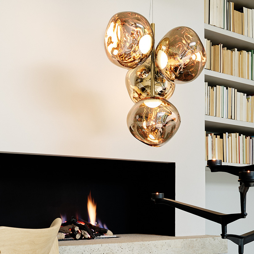 Lustre, Melt Mini, doré, LED, dim, 3000K, 2300 lm, Ø54,5cm, H63,4cm ...