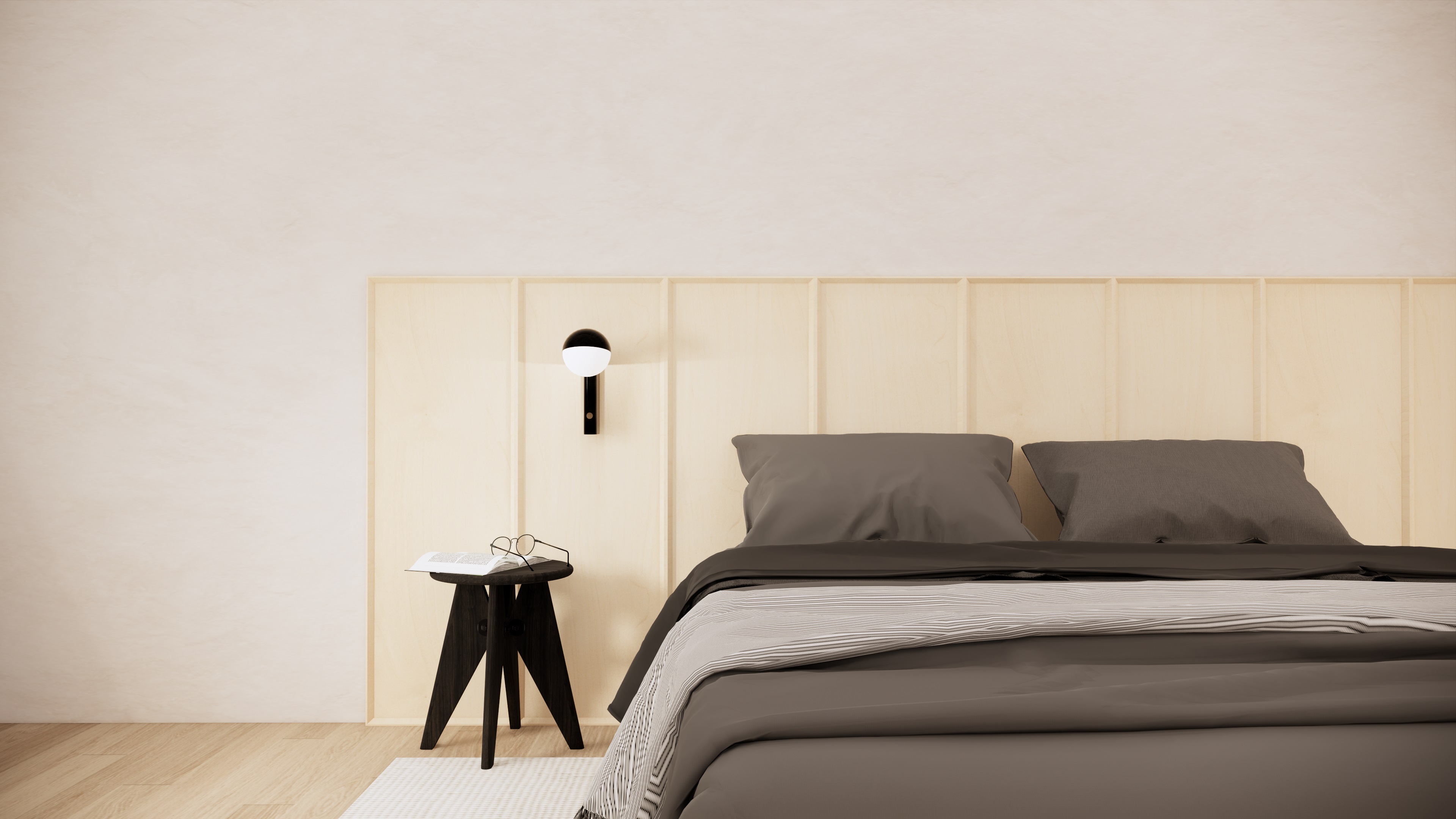 Panneau simple pour tête de lit, Wallwood, biais, bouleau, L40cm ...