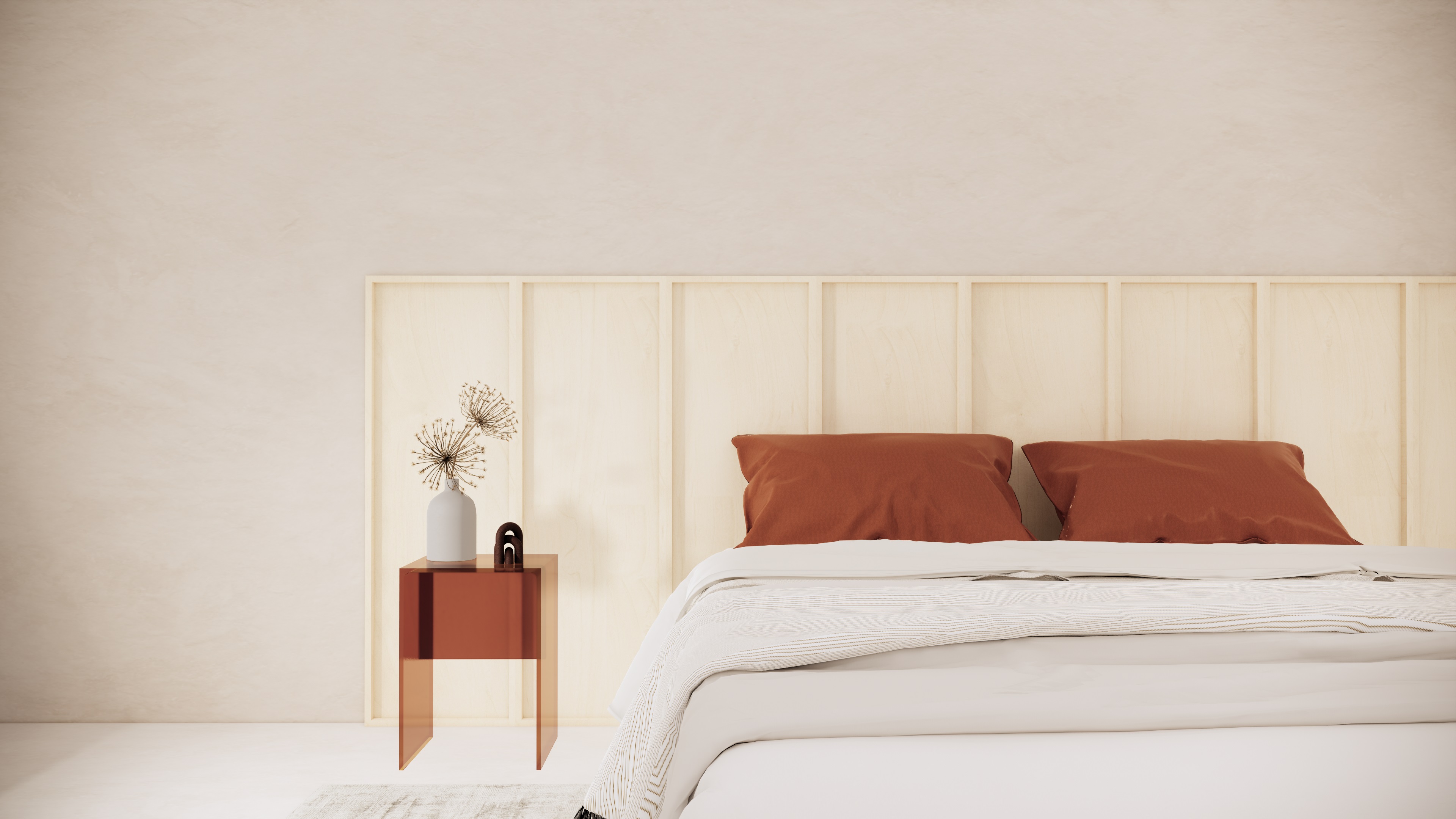 Panneau simple pour tête de lit, Wallwood, droit, bouleau, L40cm ...